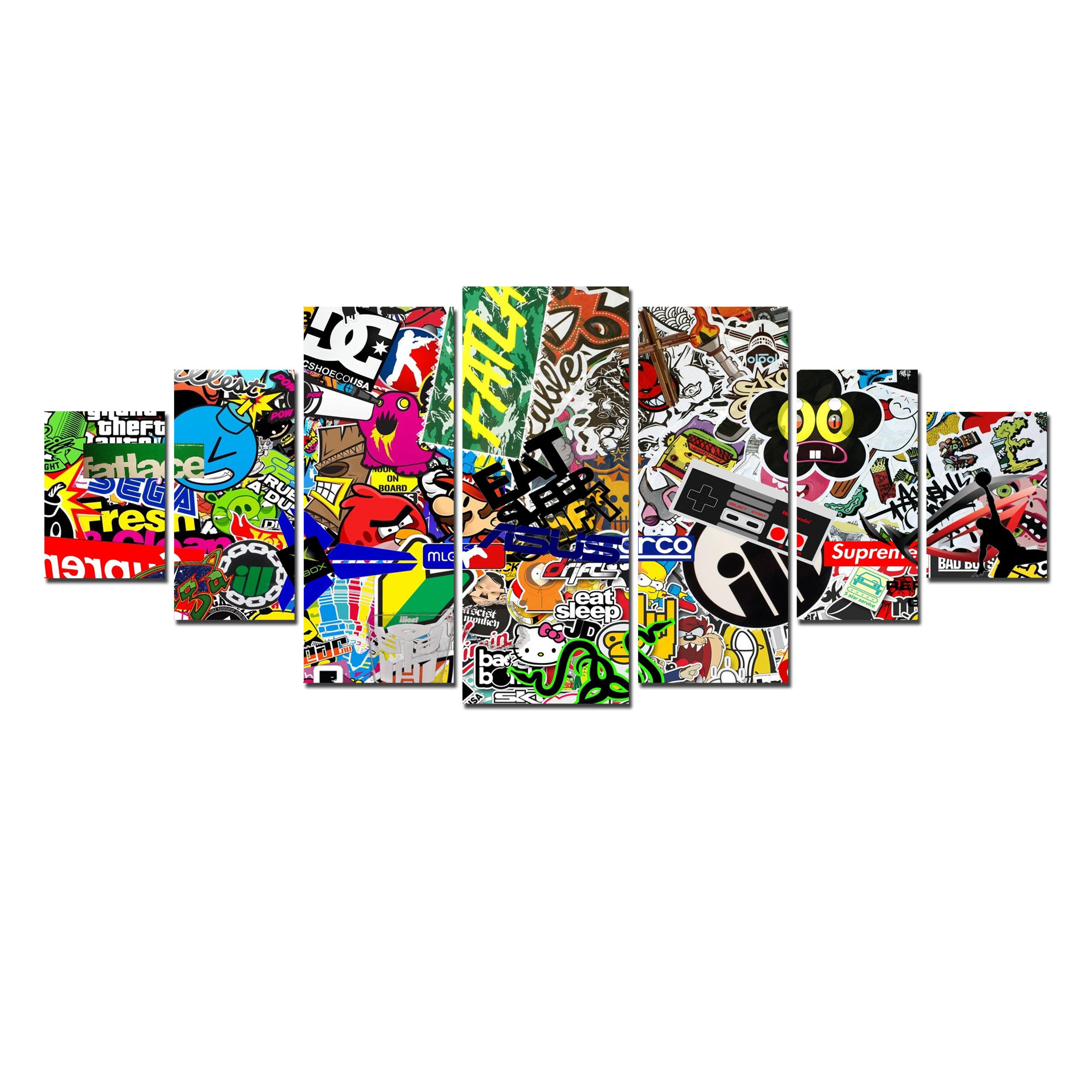 Startonight Huge Canvas Wall Art Sticker Bomb, USA Large Artwork Modern ...