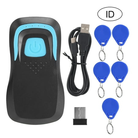 Bluetooth RFID Card Reader Wireless Code Scanner with 5 Cards Black ID ...
