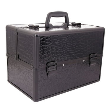 Extra Large Makeup Case Cosmetic Train Case with Dividers Lockable ...