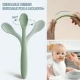 6-Piece Silicone Baby Feeding Spoons, First Stage Infant Spoons, Soft ...