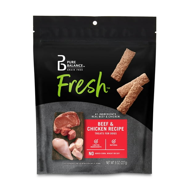 Pure Balance Fresh Beef & Chicken Recipe Natural Chews for Dogs, 8 oz ...
