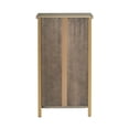 Bowery Hill Contemporary Solid Wood Mini Bar Cabinet in Dune/Gold ...