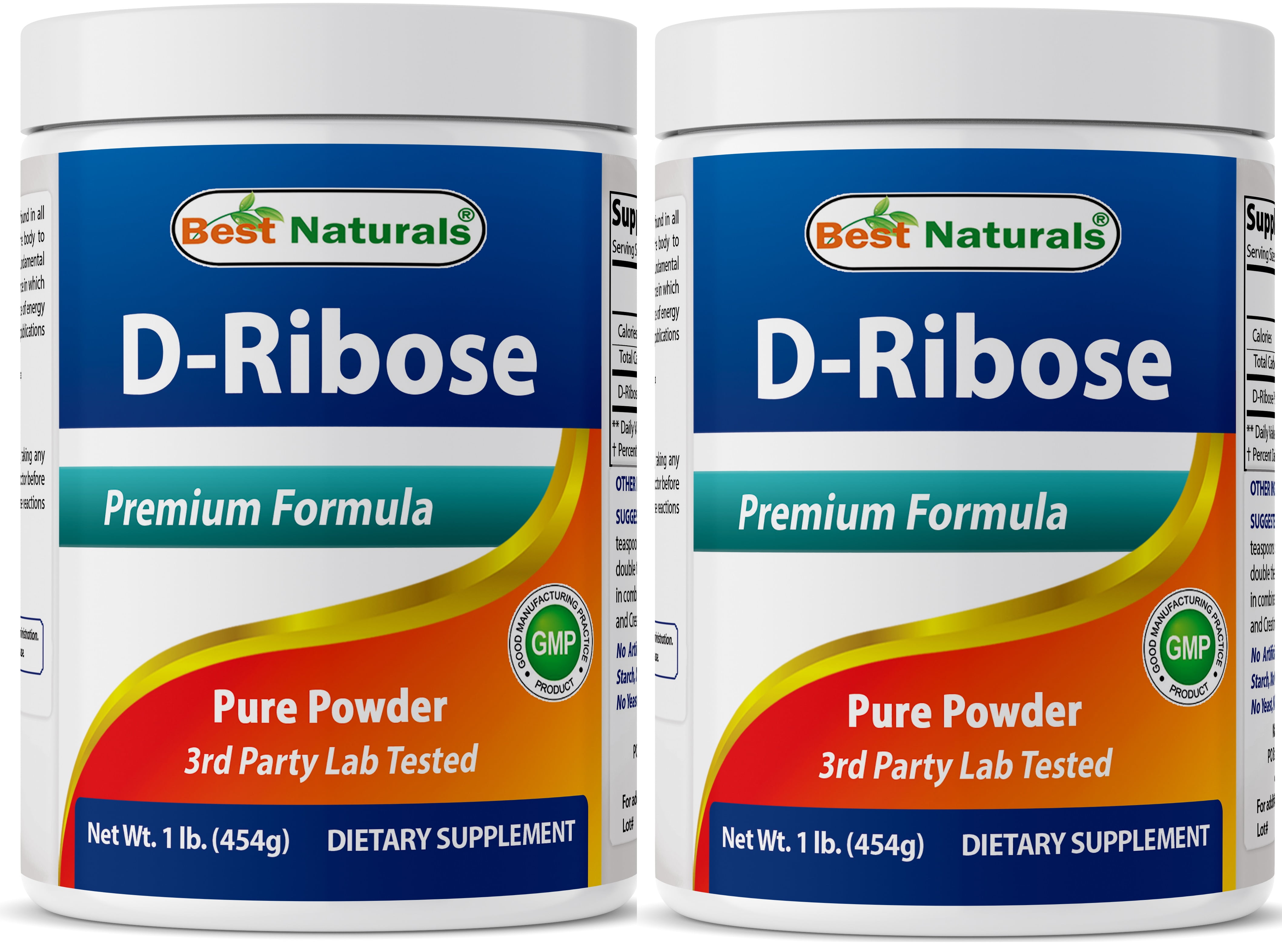 Best Naturals D-Ribose Supplements Powder, 2 Pack - 1 Lb Each (Total 2 ...