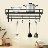 Free Shipping! Sorbus Kitchen Wall Pot Pan Rack,With 10 Hooks,Black ...