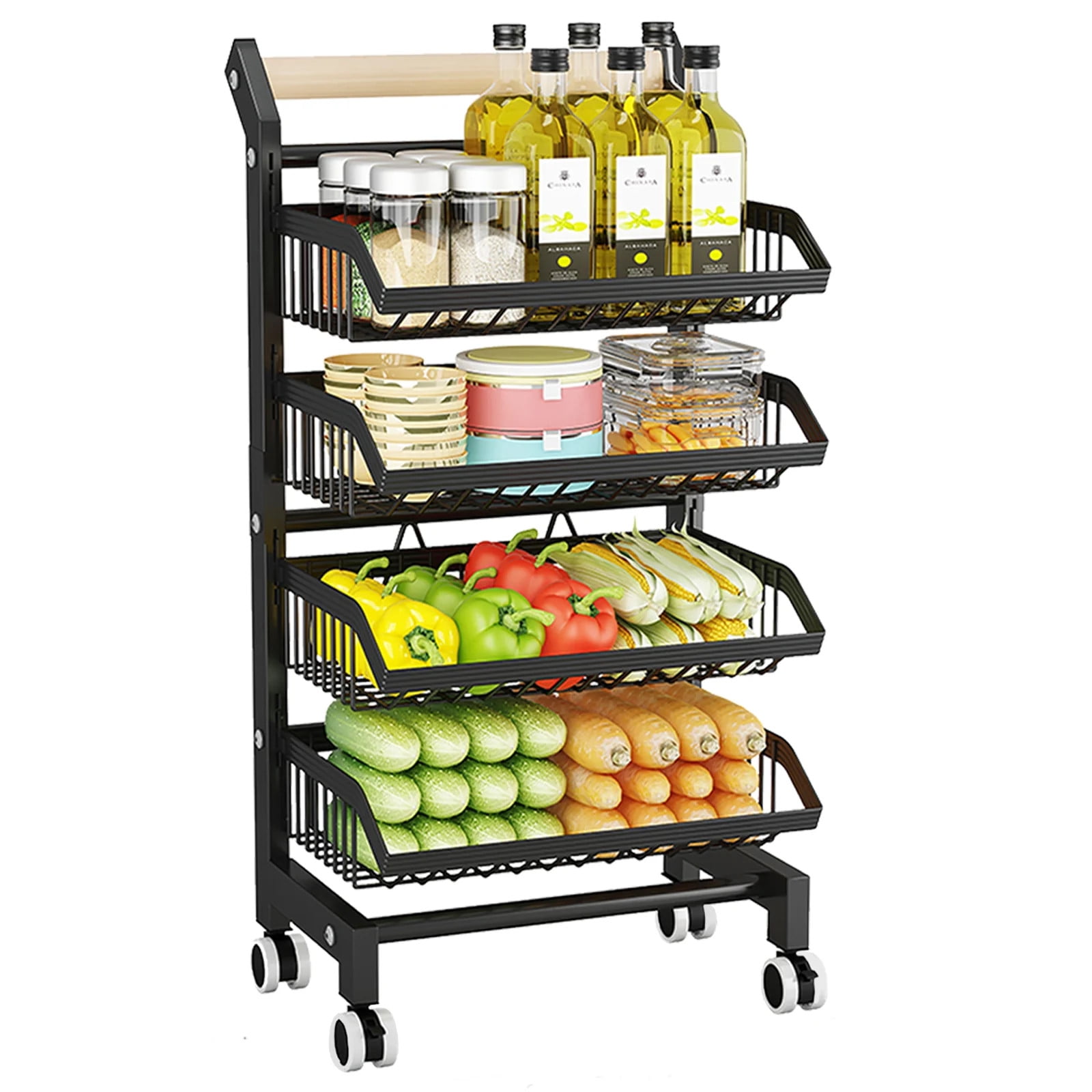 Click here for Teafirst 4 Tier Utility Rolling Cart  With Lockabl... prices