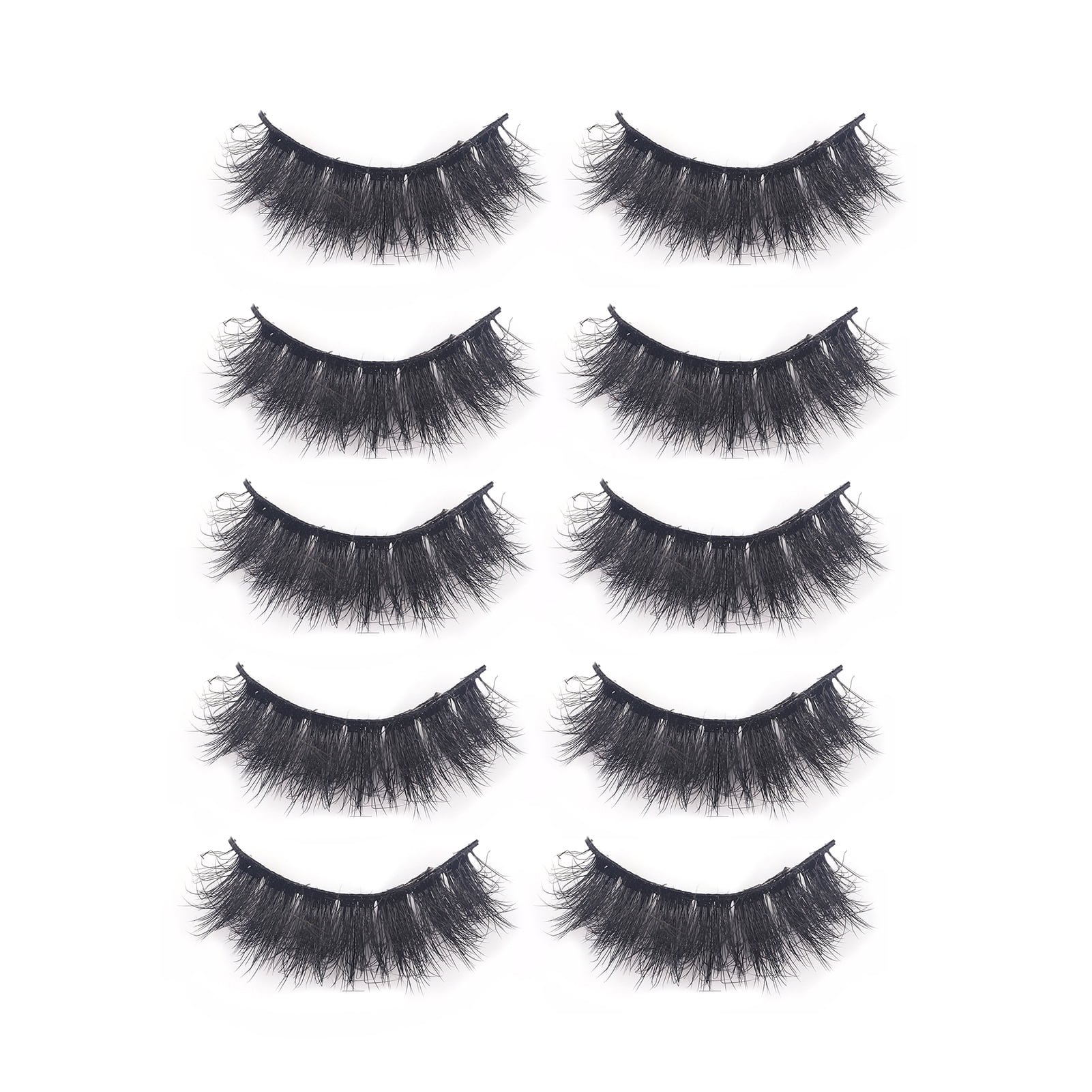 Kmxyo 5Pairs/Box False Eyelashes Messy 6D Effect Dense Imitation Mink ...