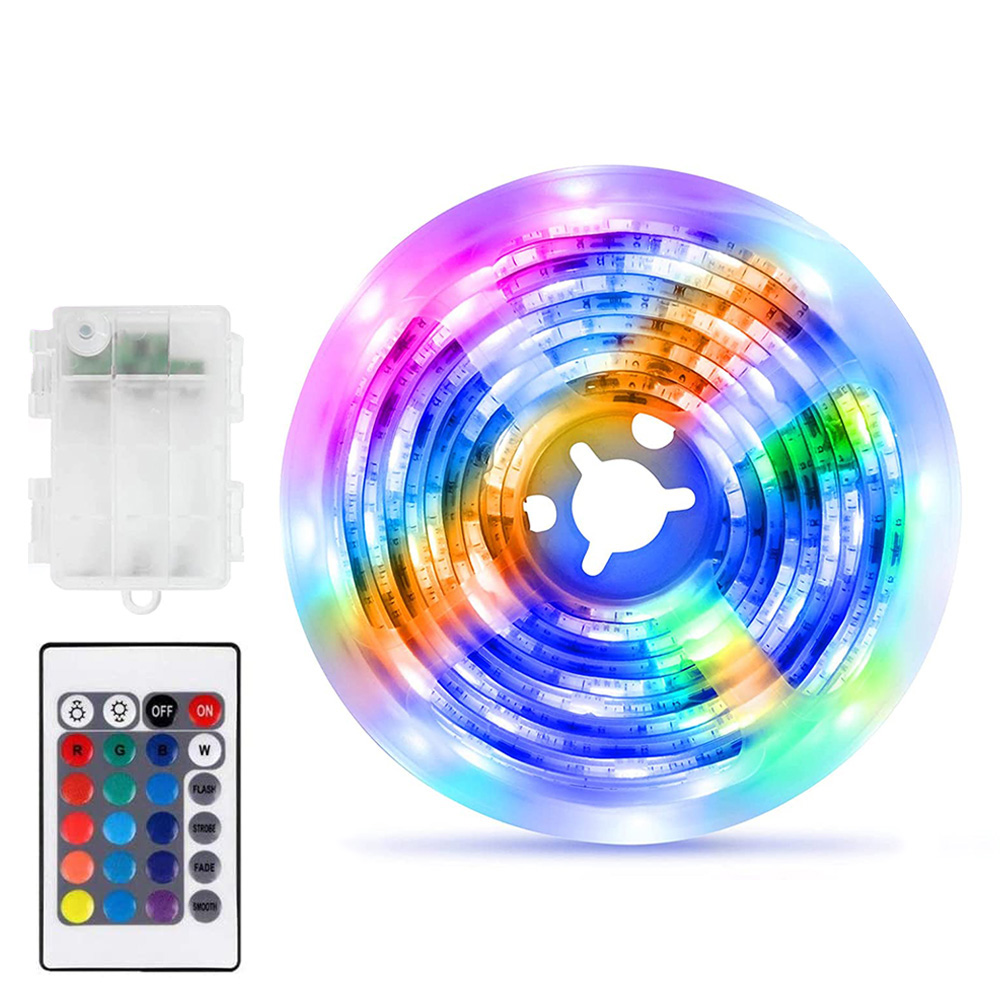 DYstyle LED RGB Strip Lights with Battery Box and Remote Control 16 ...