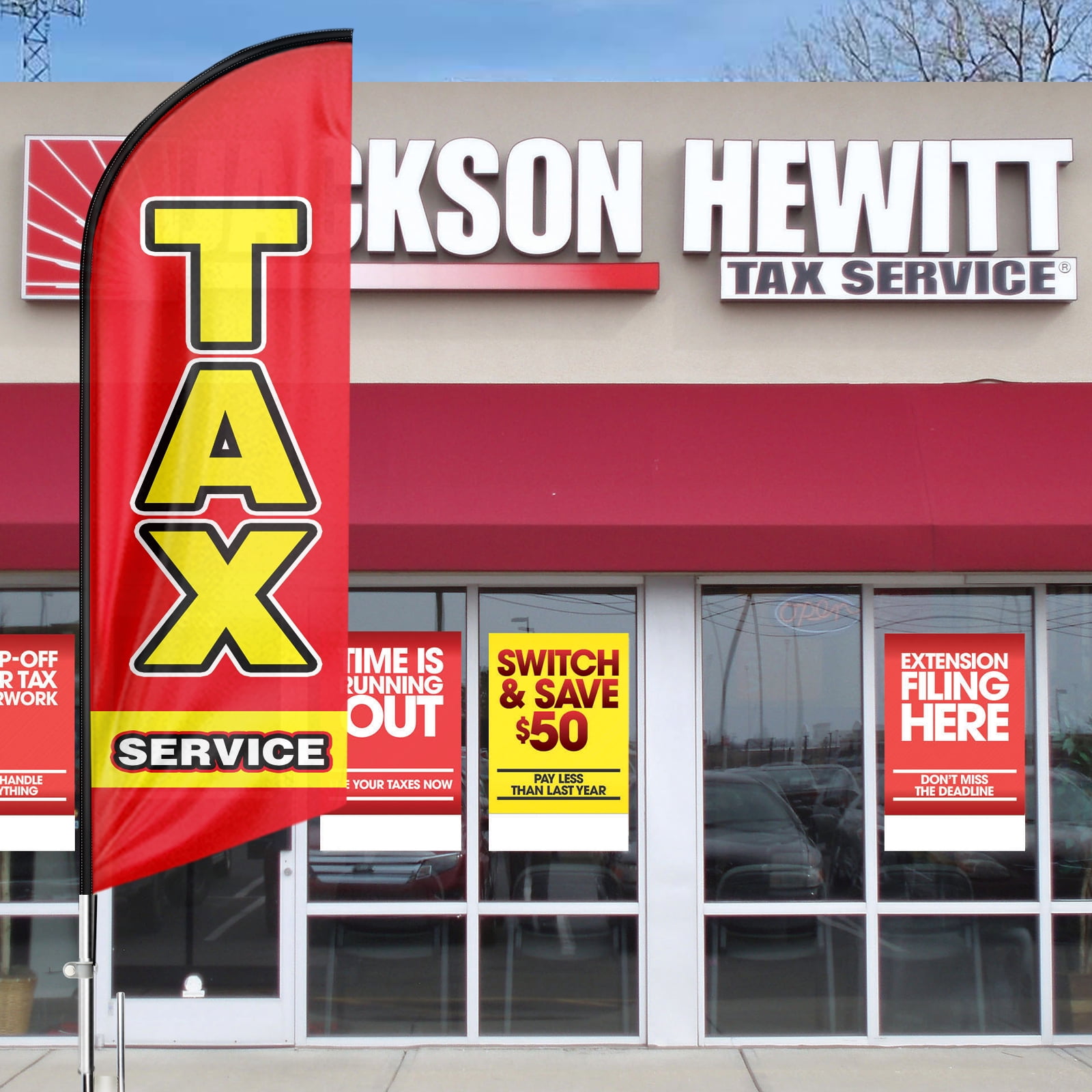 Tax Services business Flag, 8FT Tax Services Advertising Feather Flag ...
