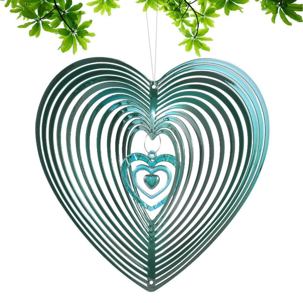 Huoge Heart Wind Spinners 3D Heart Art Crafts Wind Spinners Spinner ...
