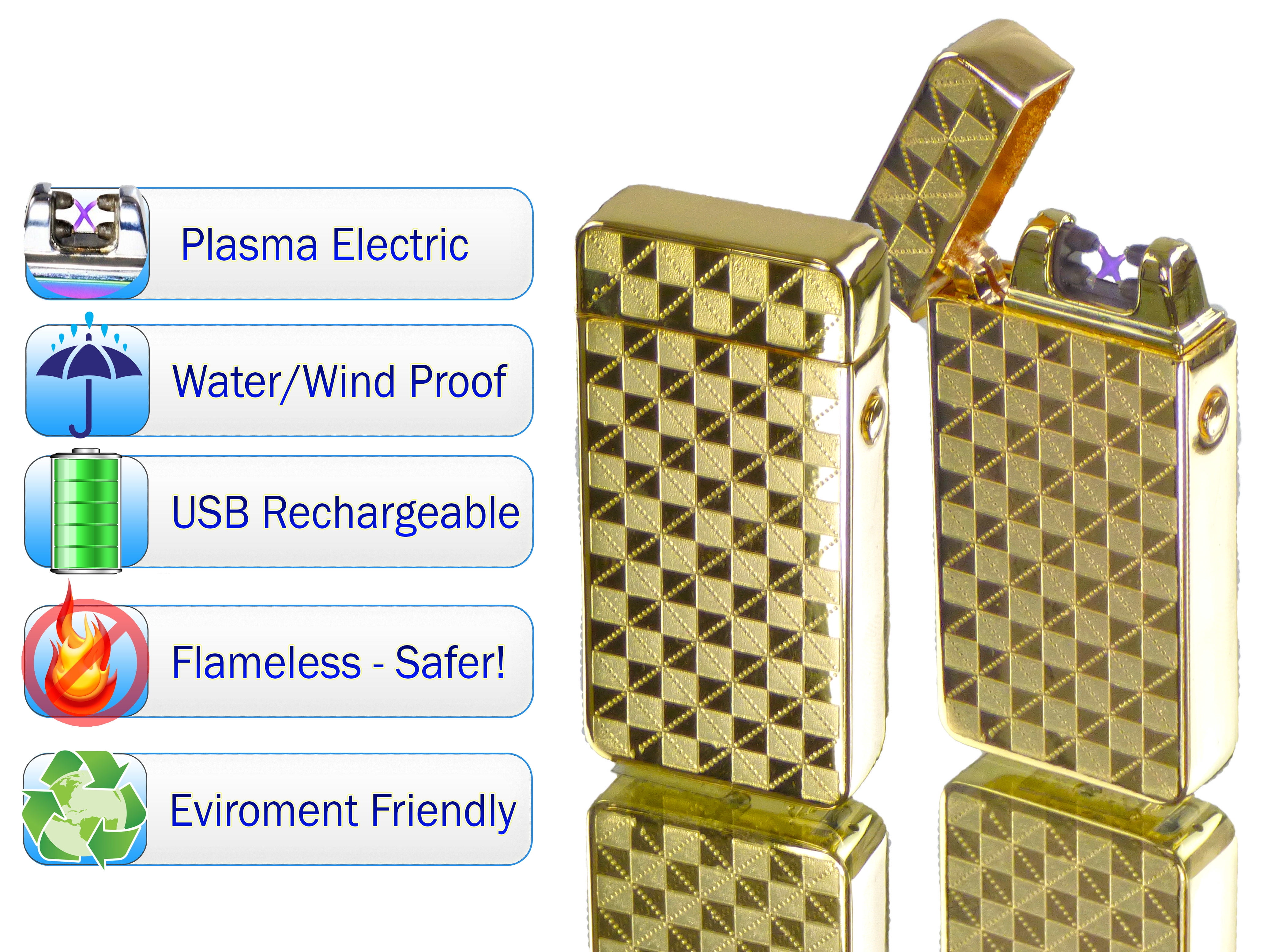 Tac Plasma Lighter Dual Arc Tactical Beam - USB Rechargable, Electric ...