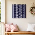 Abstract Stripes Canvas Wall Art for Living Room, Dark Blue Aztec ...