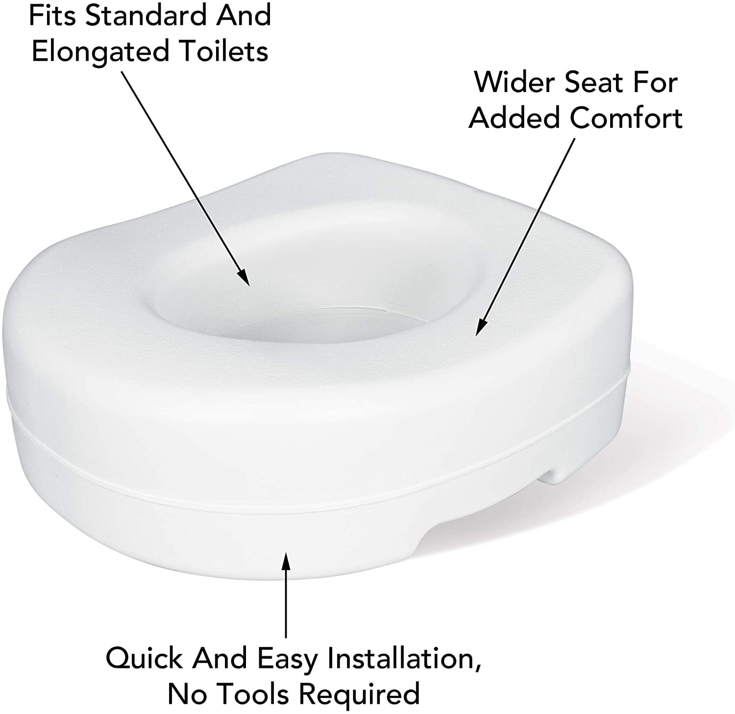 Carex Toilet Seat Riser – Adds 5.5 Inch of Height to Toilet – Raised ...