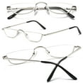 KOOSUFA Half Metal Moon Reading Glasses +2.5 Spring Hinge Half Frame ...