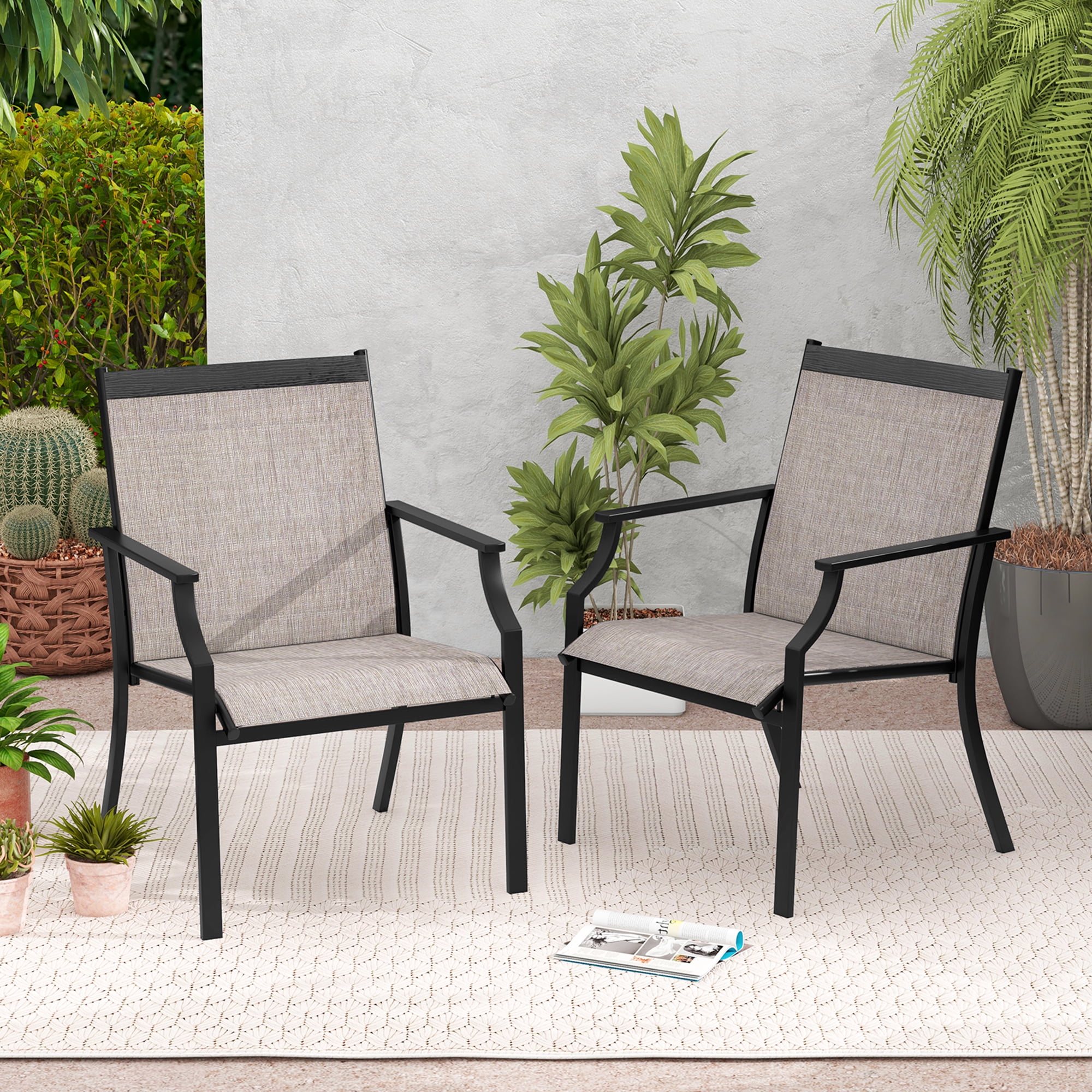 Click here for Gymax Set Of 2 Patio Dining Chairs Outdoor Armchai... prices