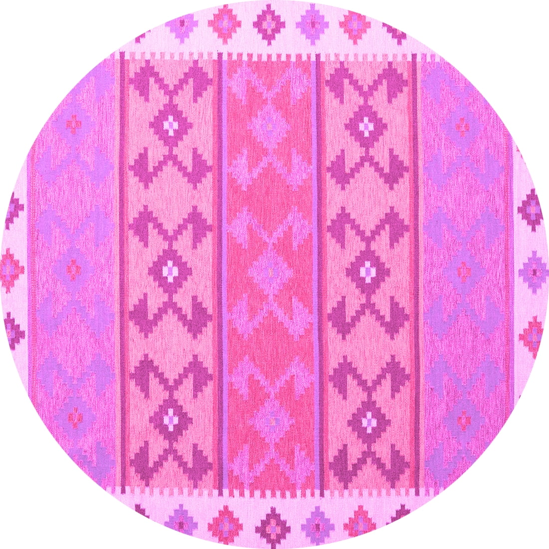 Ahgly Company Indoor Round Southwestern Pink Country Area Rugs, 5 ...