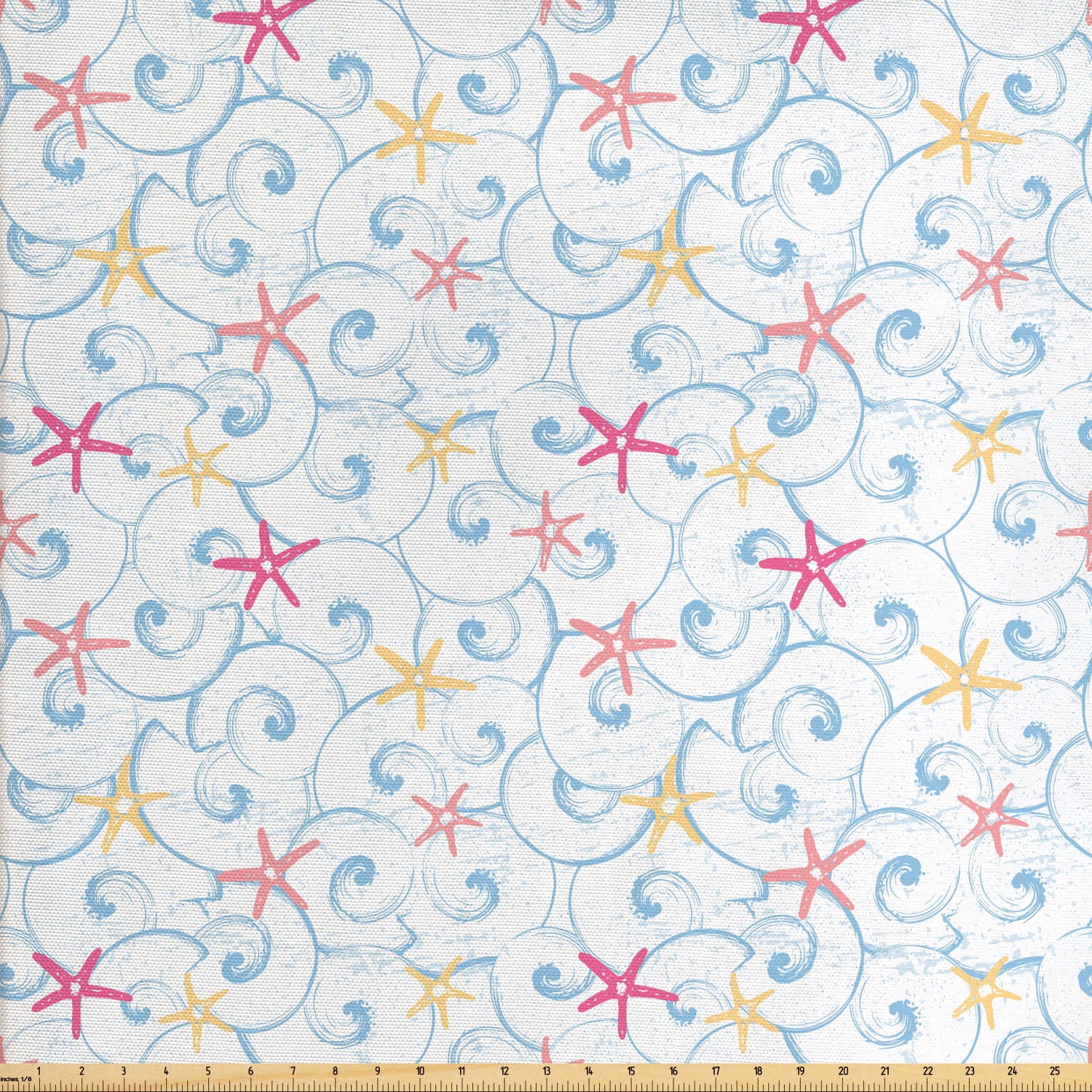 Nautical Fabric by the Yard Upholstery, Summer Marine Repetition with ...