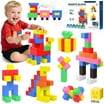 108 PCS Wooden Building Blocks Toys, City Construction Stacking Blocks ...