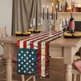American Flag Table Runner, Splash Graffiti Patriotic Star Stripes ...