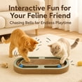 Extra Long 26" Folding Cat Scratch Pad With Chasing Balls Double Sided ...