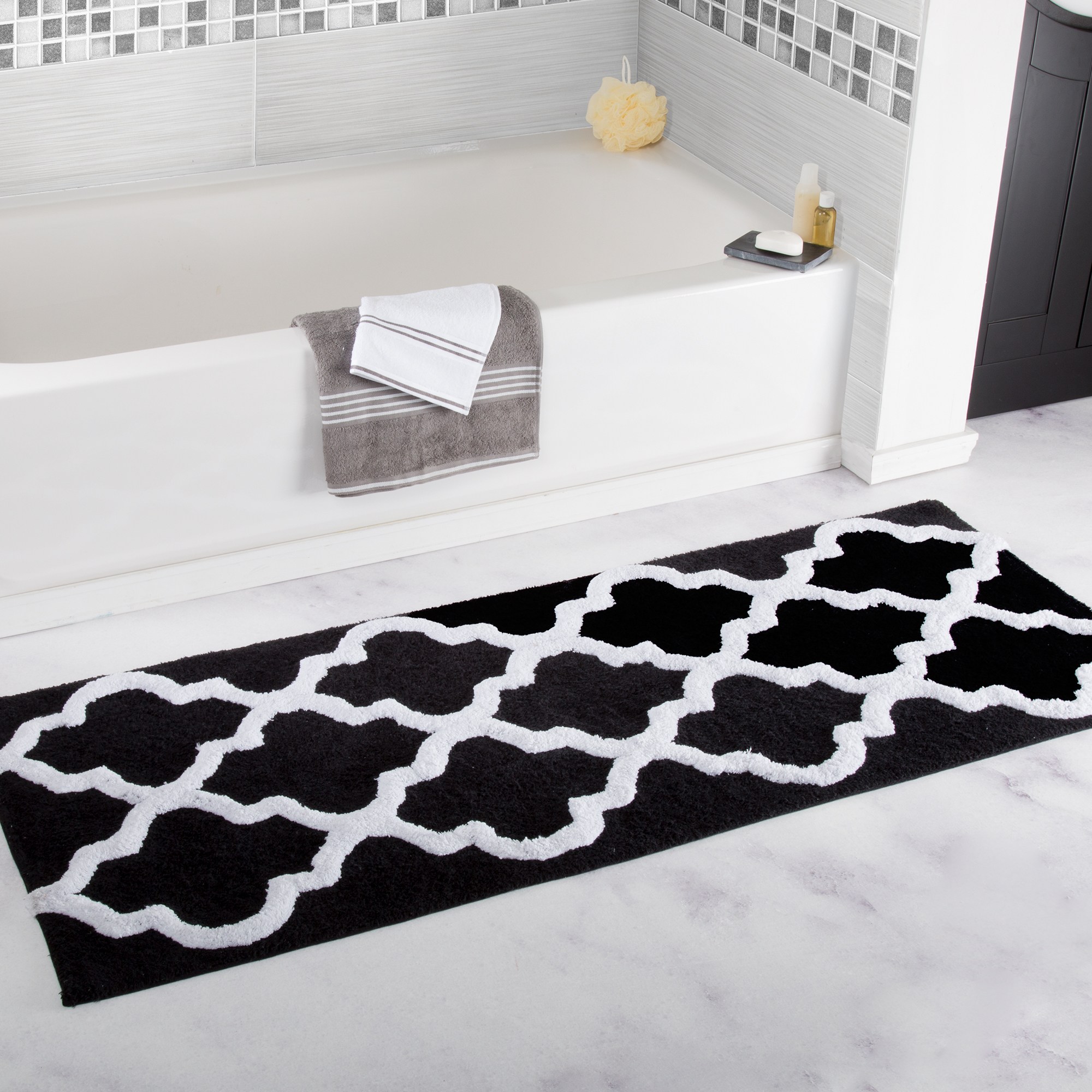 Windsor Home 100% Cotton Trellis Bathroom Runner - 24x60 inches ...