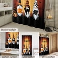 Bathroom Shower Curtain Halloween Dwarf Pumpkin Black Cat Spiders ...
