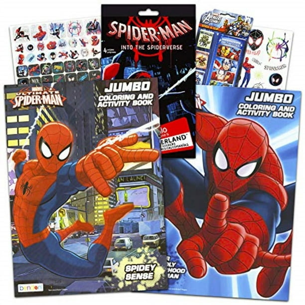 Spiderman Marvel Coloring and Activity Book Set with Stickers (2 Books ...