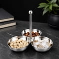 Baoblaze Divided Fruit Tray Stainless Steel Snack Bowl Set with Display ...