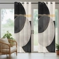 Abstract Art Outdoor Curtains for Patio Waterproof, Black Gold Circle ...