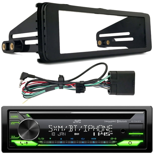 JVC KD-TD91BTS Single DIN In-Dash CD Player Bluetooth USB AUX AM/FM Radio Receiver Bundle Combo ...
