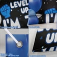 7th Birthday Polyester Backdrop, Black Blue Gaming Style Party Photo ...