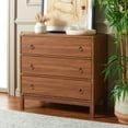 SAFAVIEH Galio Contemporary 3 Drawer Chest, Walnut/Gold (30.7 in. W x ...