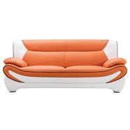 EK018 White Color With Italian Leather Sofa - Walmart.com