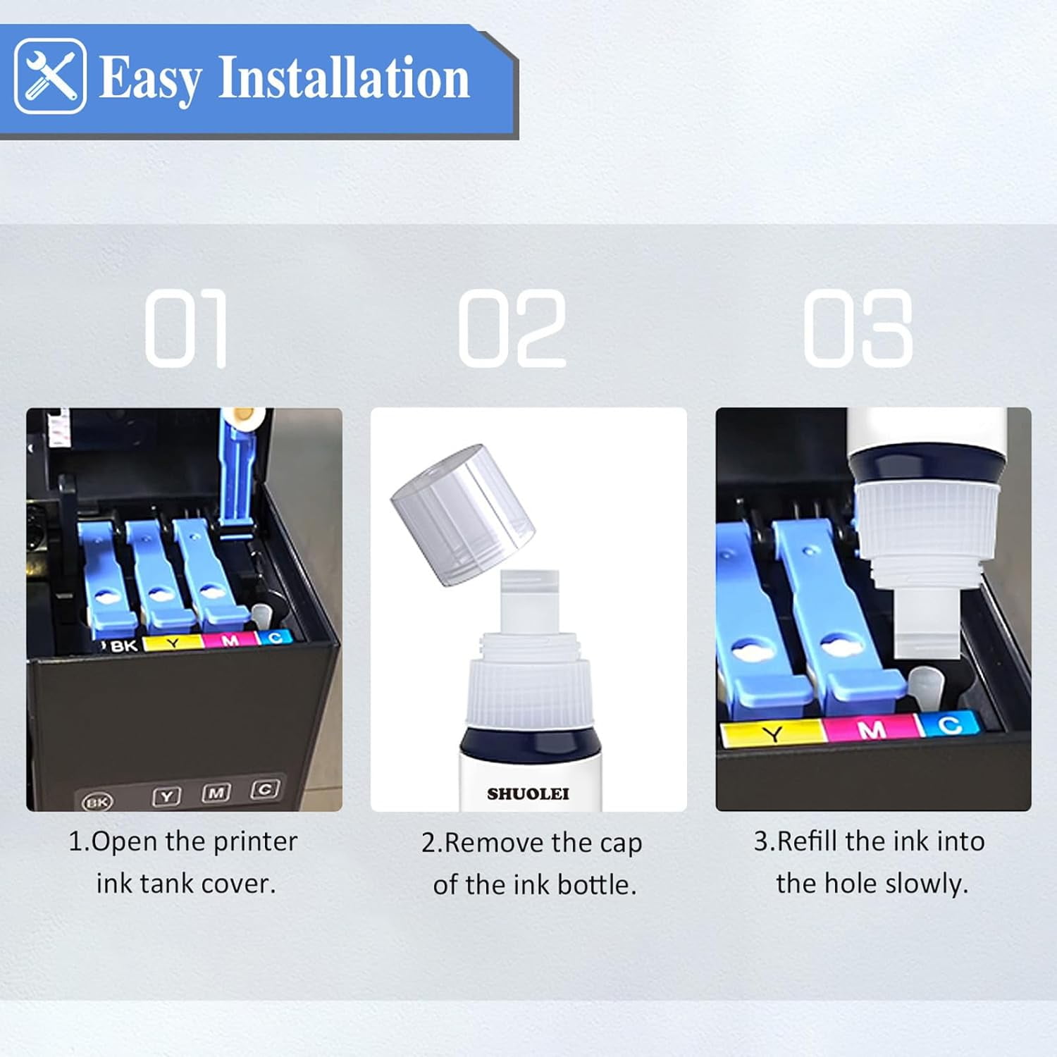 Epson Ecotank Ink Auto-stop Ink Bottle Spaceink T502 Ink Refill Bottles ...