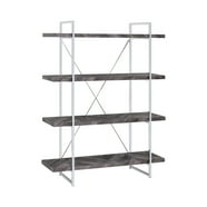 Coaster Modern Futuristic 5-Tier Steel Bookcase with Clear Tempered ...