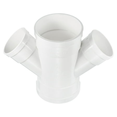Uxcell PVC 3 Way 110x75mm ID Reducing Water Pipe Y Fitting 3 in 1 ...