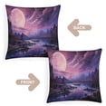 18"x18" Pillow Protector Nebula And Planets Space Purple And Blue ...