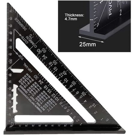 17cm Triangle Protractor Aluminum Alloy Square Carpenter Triangle ...