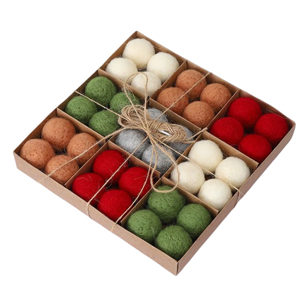36PCS Xmas Plush Balls Multi Colored Decoration Easy to Hang ...