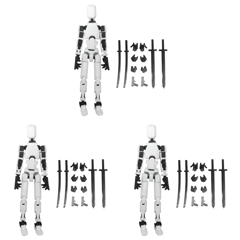1 Juego Robot Multiarticulado Maniquí 3D 13 Figura Acción () Blanco ...
