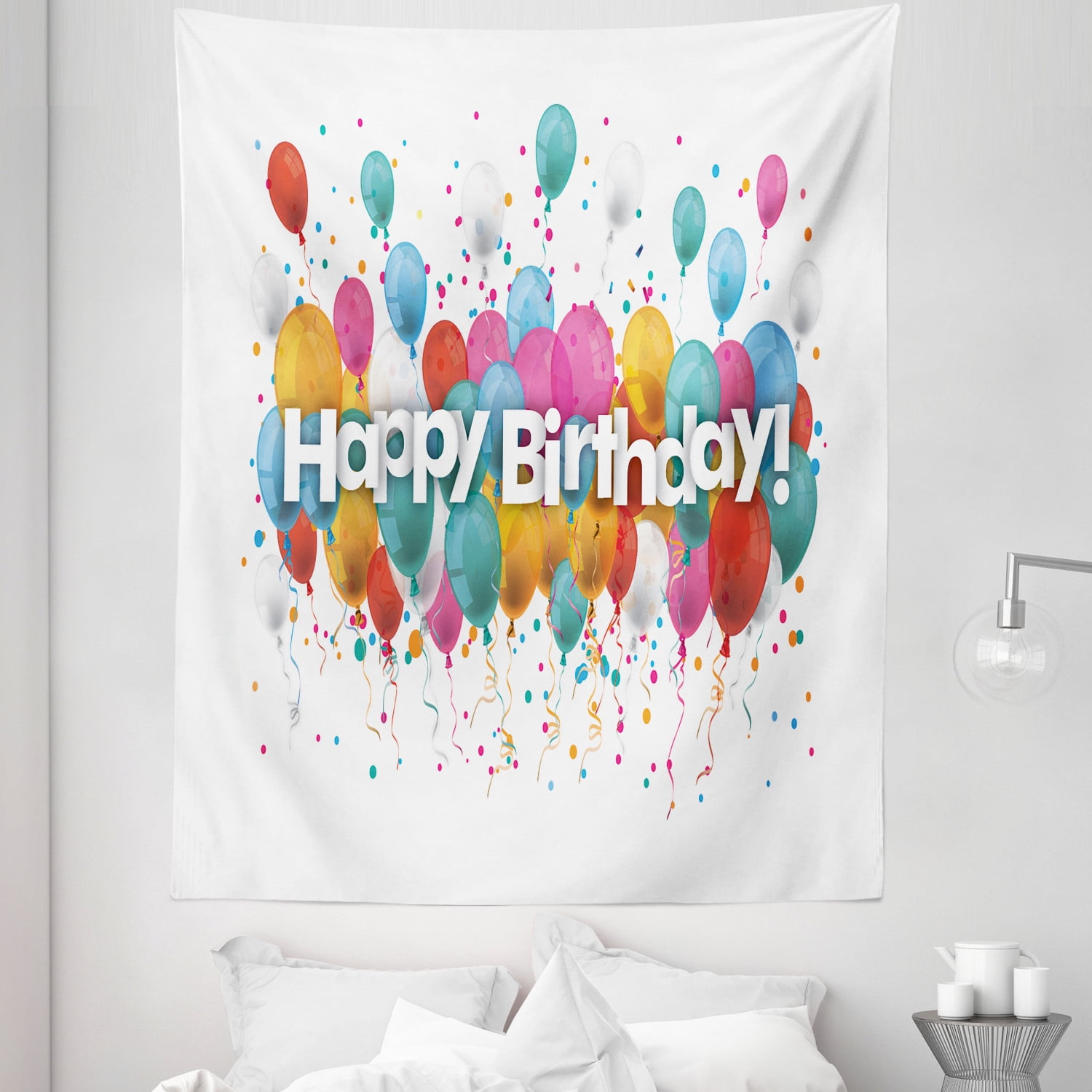 Balloons Tapestry, Celebration Gathering with Friends Party Happy ...