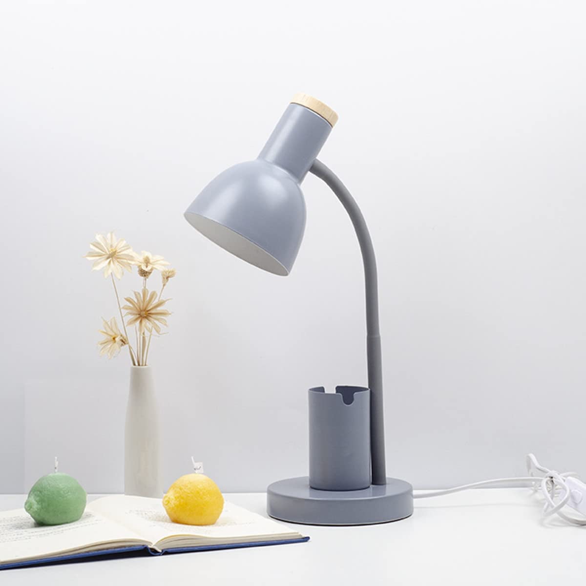 LINLIN Desk Lamp, Macaron LED Desk Lamp Nordic Modern Adjustable Metal ...