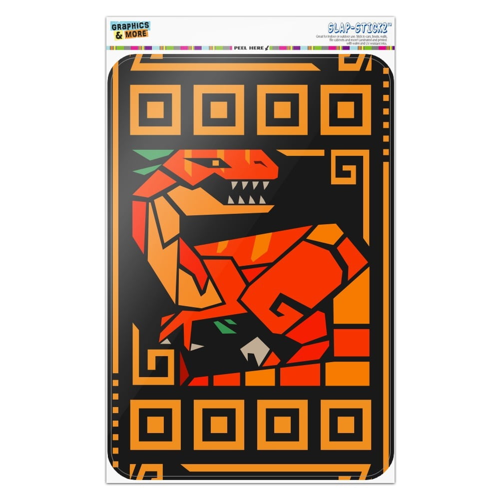 Geometric Velociraptor Raptor Dinosaur Aztec Mayan Style Home Business ...