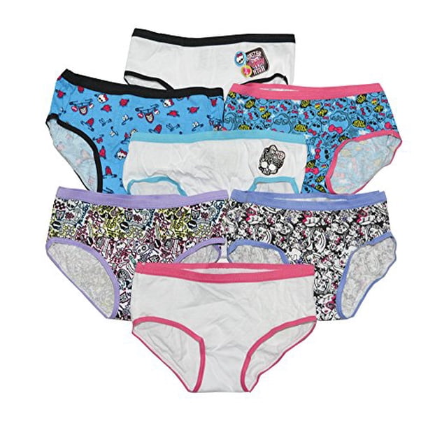 Monster High Girls 7 Pack Hipster Panties 6 Assorted