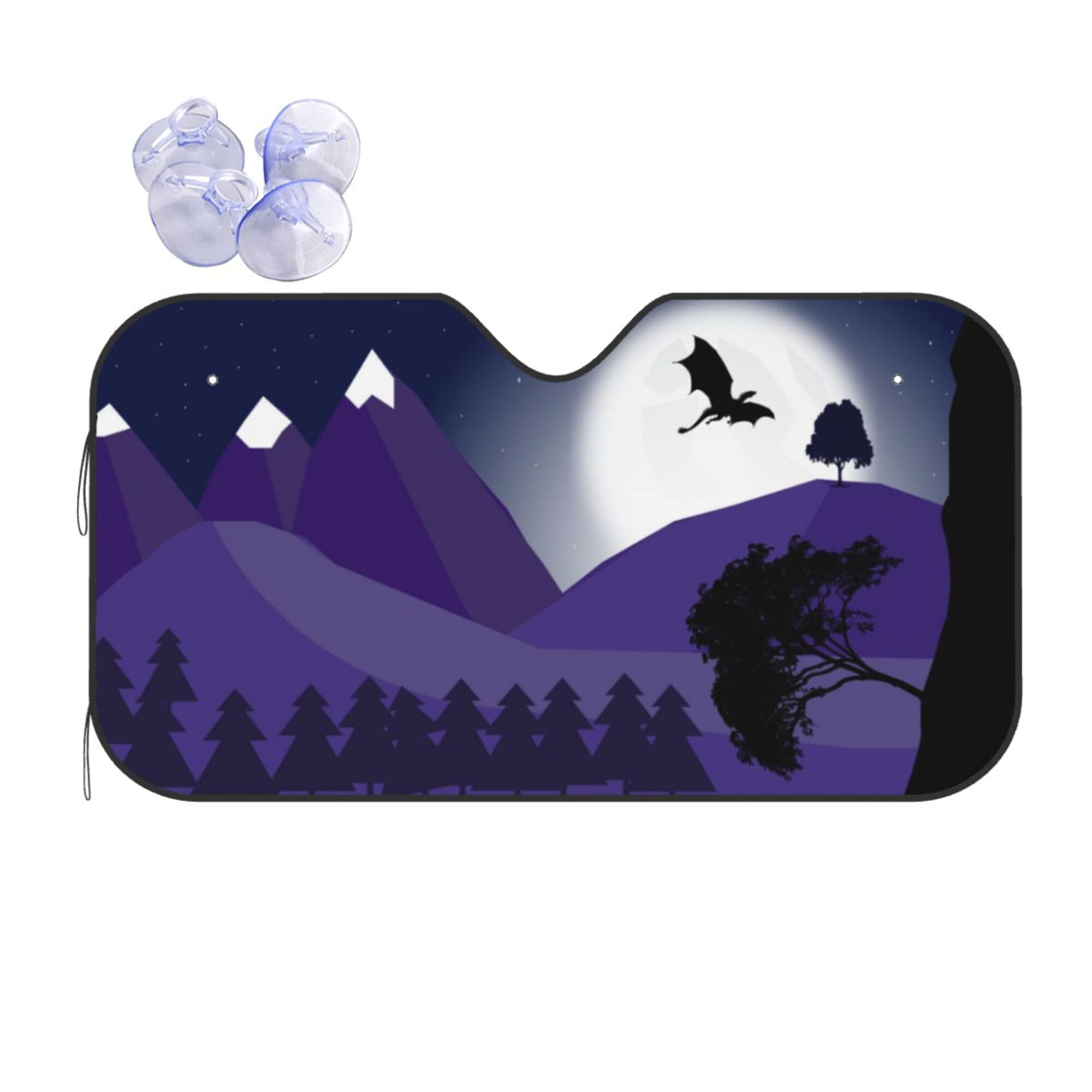 XMXY Car Sun Shade Windshield, Moon Star Mountain Space Automotive ...