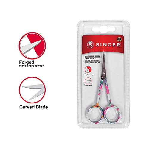 Singer Scissors 4′ Forged Embroidery Curved Tip Floral
