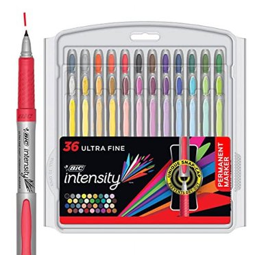 BIC Intensity Fashion Permanent Marker, Fine Point, Assorted Colors, 24 ...