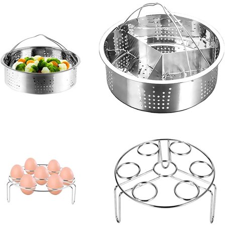 3 pcs Stackable Stainless Steel Steamer Insert Pans Stainless Steel ...
