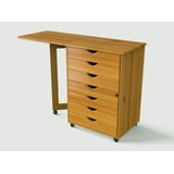 Adeptus Solid Wood 7-Drawer Roll Cart, Office Storage Cabinet with ...