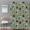 Bathroom Shower Curtain Animals Deer Bears in Frames Waterproof Shower ...