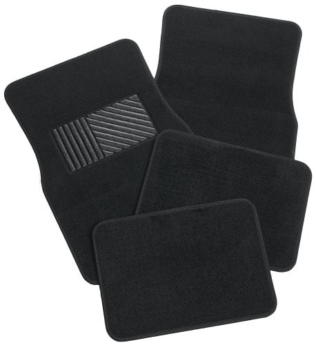 Rubber Queen 70541 Carpeted 4 Piece Mat With Vinyl Heel Pad Black ...